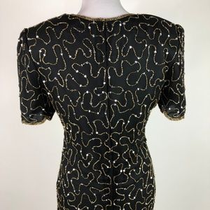 JMD | Dresses | Jmd New York Hand Made Sequin Dress Black Gold | Poshmark